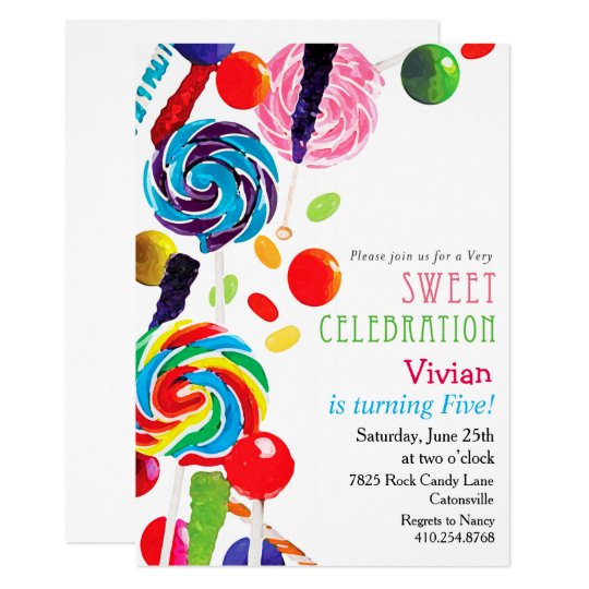 Sweet Shoppe Shop Candyland Birthday Invitation | Zazzle.com