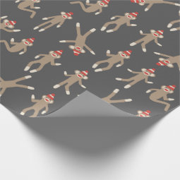 Sweet & Silly Sock Monkey Wrapping Paper | Zazzle