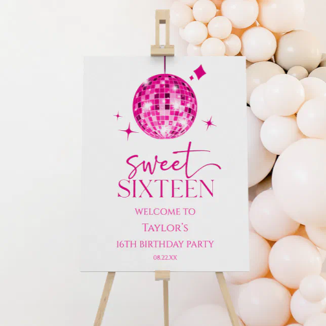 Sweet Sixteen 16th Birthday Party Welcome Sign | Zazzle