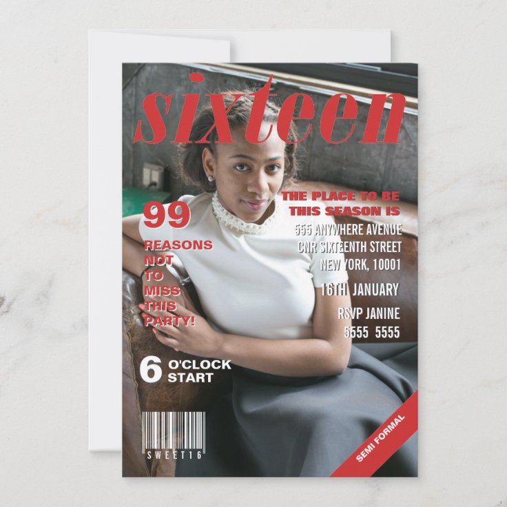 Sweet Sixteen Magazine Cover Template | Zazzle