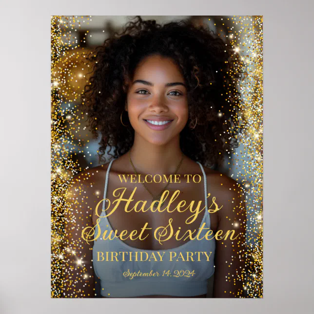 Sweet sixteen party photo welcome sign | Zazzle