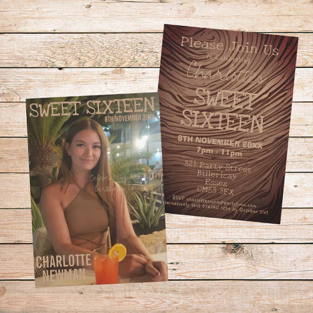 Sweet Sixteen Photo Magazine Birthday Invitation | Zazzle