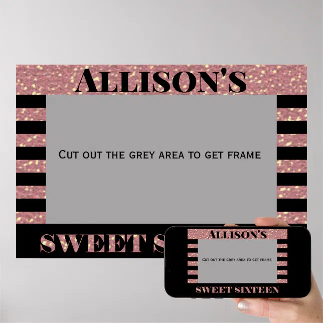 Sweet Sixteen photobooth frame Poster | Zazzle