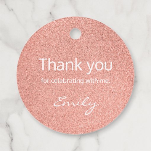 Sweet Sixteen Rose Gold Golden White Handwriting Favor Tags | Zazzle