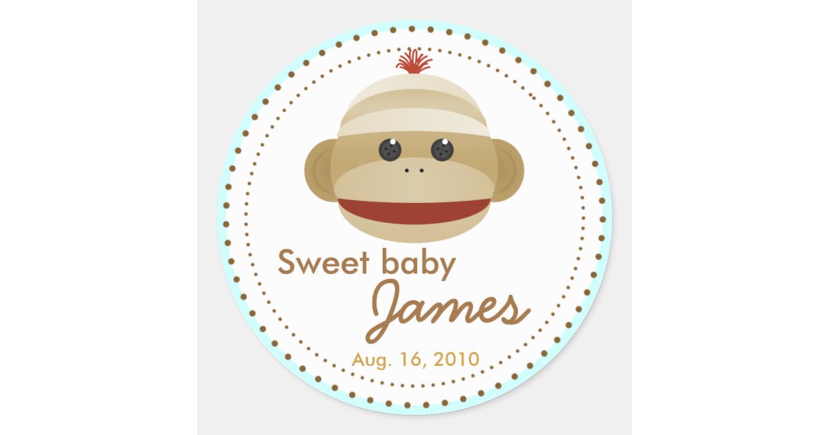 Sweet Sock Monkey Stickers | Zazzle