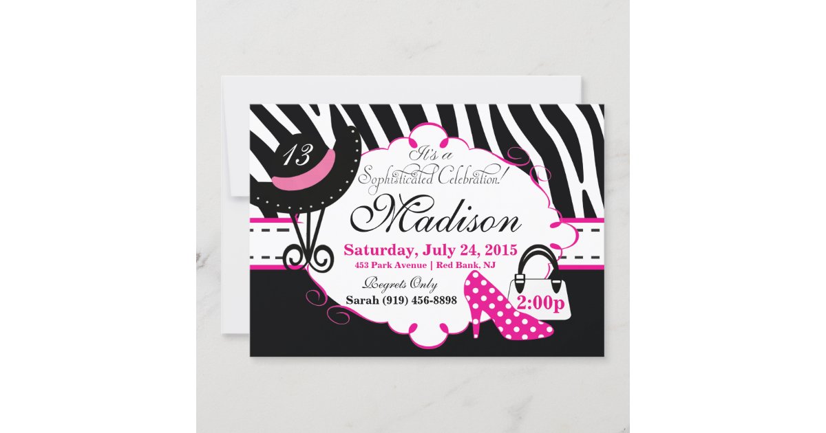 Sweet Sophisticated Diva Birthday Invitation | Zazzle