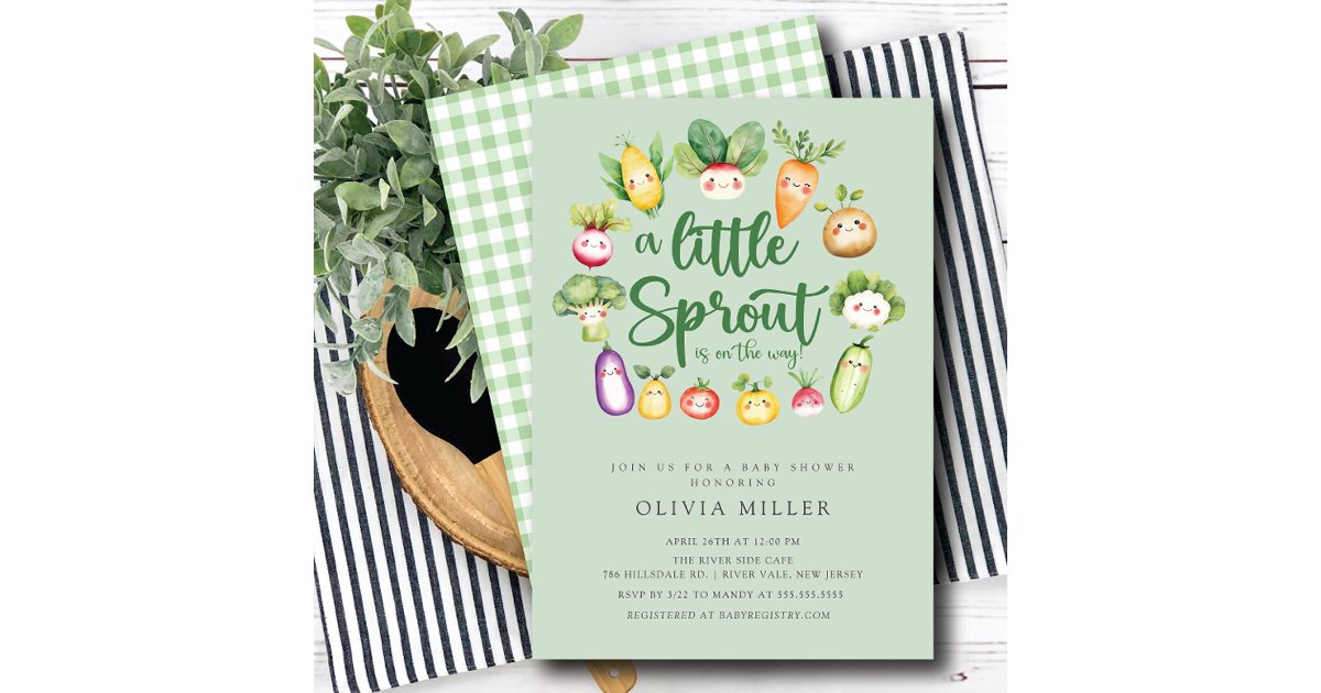 Sweet Sprout Baby Shower Invitation | Zazzle