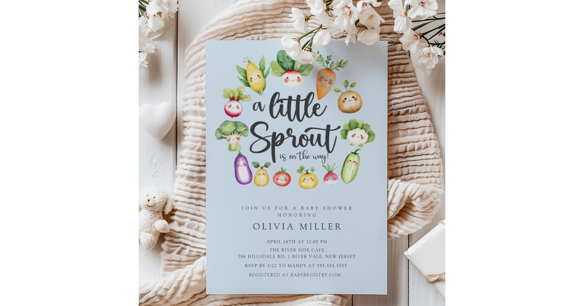 Sweet Sprout Baby Shower Invitation | Zazzle