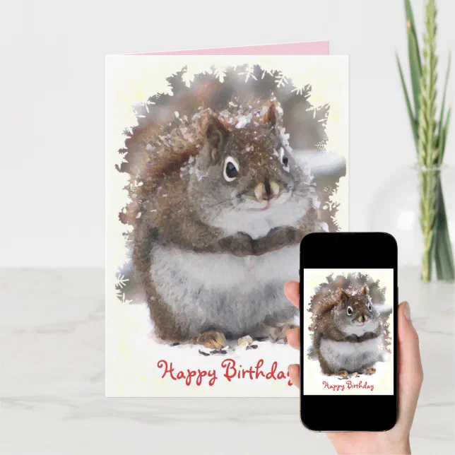 Sweet Squirrel Birthday Card | Zazzle