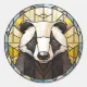 Sweet Stained Glass Badger Classic Round Sticker | Zazzle