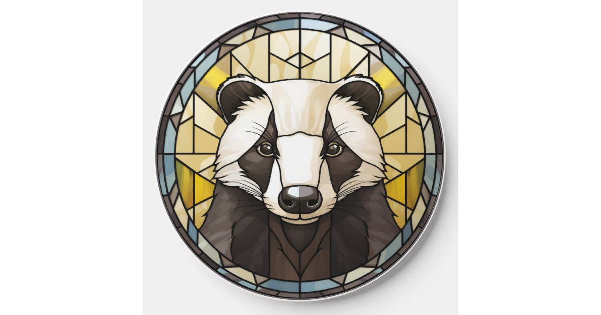 Sweet Stained Glass Badger Wireless Charger | Zazzle