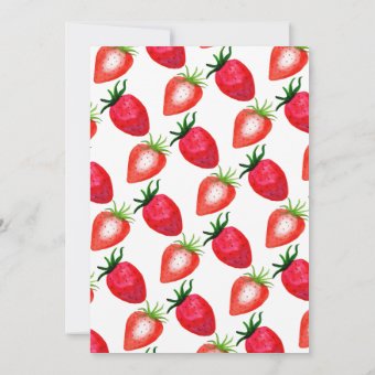 Sweet Strawberry Berry First 1st Birthday Invitation | Zazzle