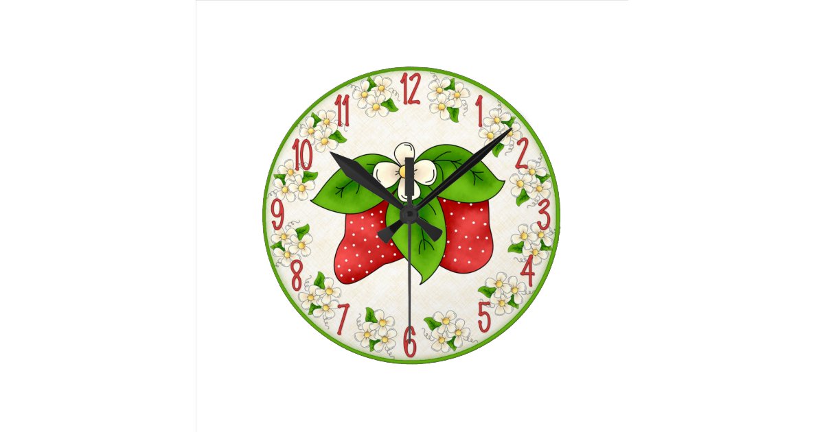 Sweet Strawberry Clock | Zazzle