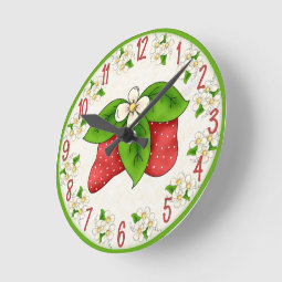 Sweet Strawberry Clock | Zazzle