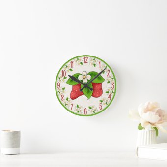 Sweet Strawberry Clock | Zazzle