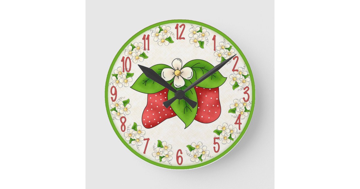 Sweet Strawberry Clock | Zazzle