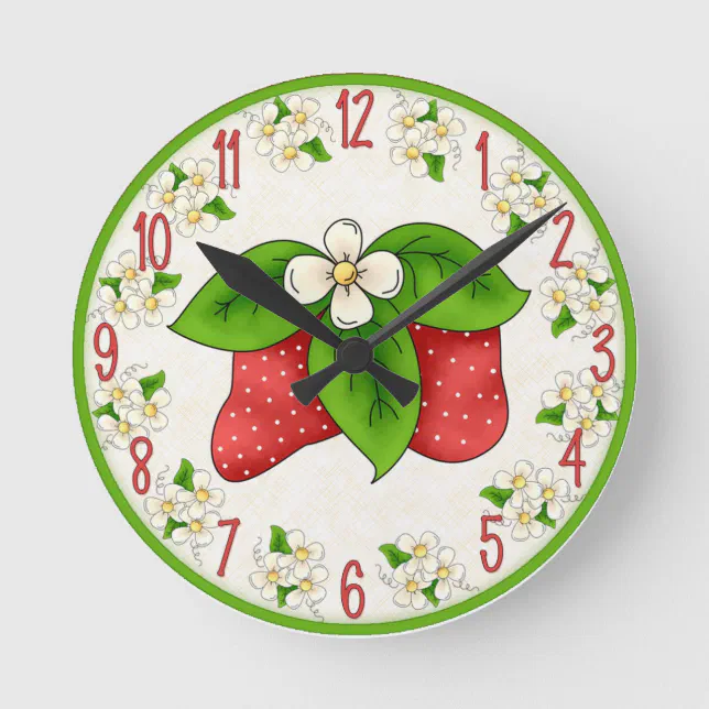 Sweet Strawberry Clock | Zazzle