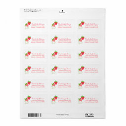 Sweet Strawberry Pink and Green Label | Zazzle