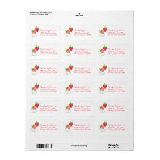 Sweet Strawberry Pink and Green Label | Zazzle