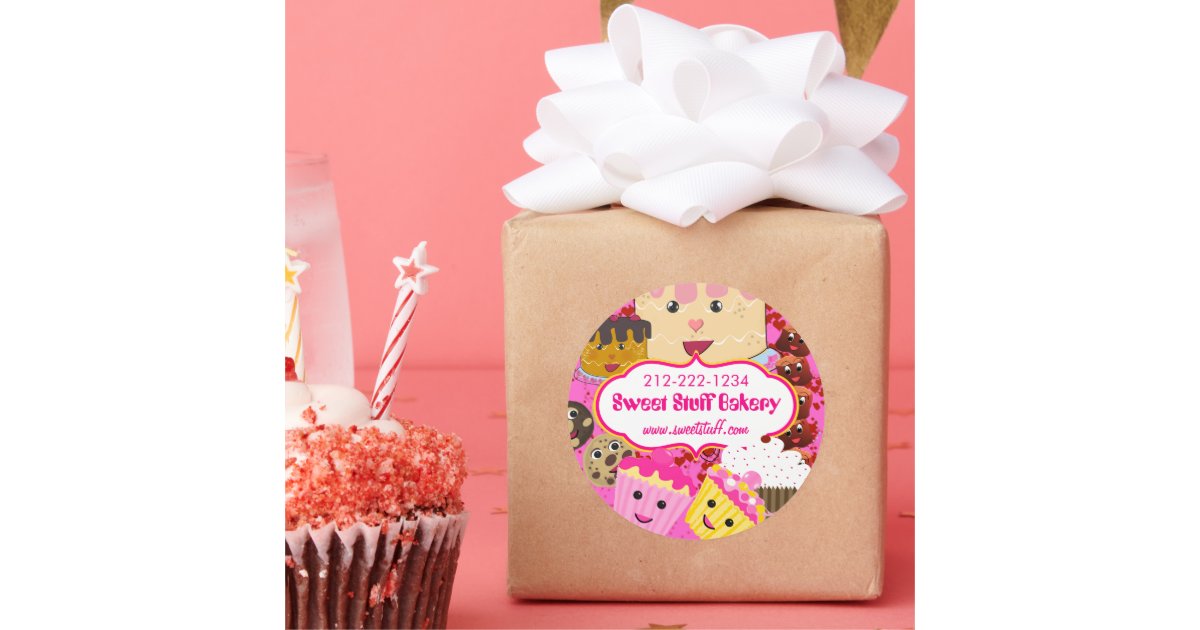 Sweet Stuff Candy Cake Cookies and Cupcake Sticker | Zazzle
