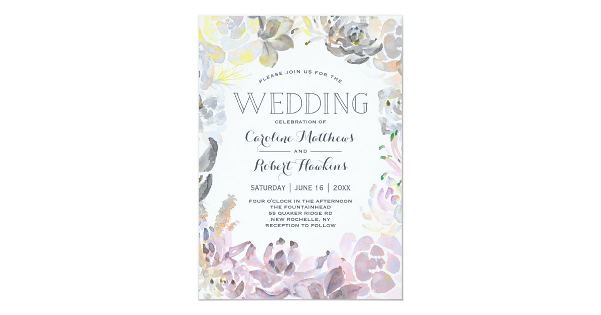Sweet Succulents Wedding Invitation | Zazzle.com