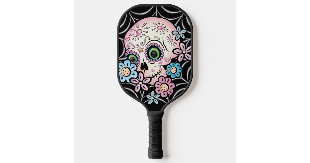 Sweet Sugar Skull Pickleball Paddle | Zazzle