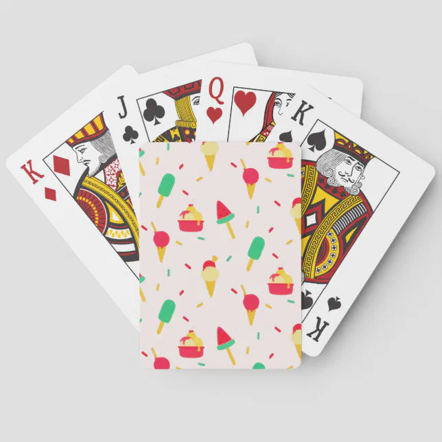 Sweet Summer Fun Rainbow Ice Cream Sprinkles Poker Cards | Zazzle