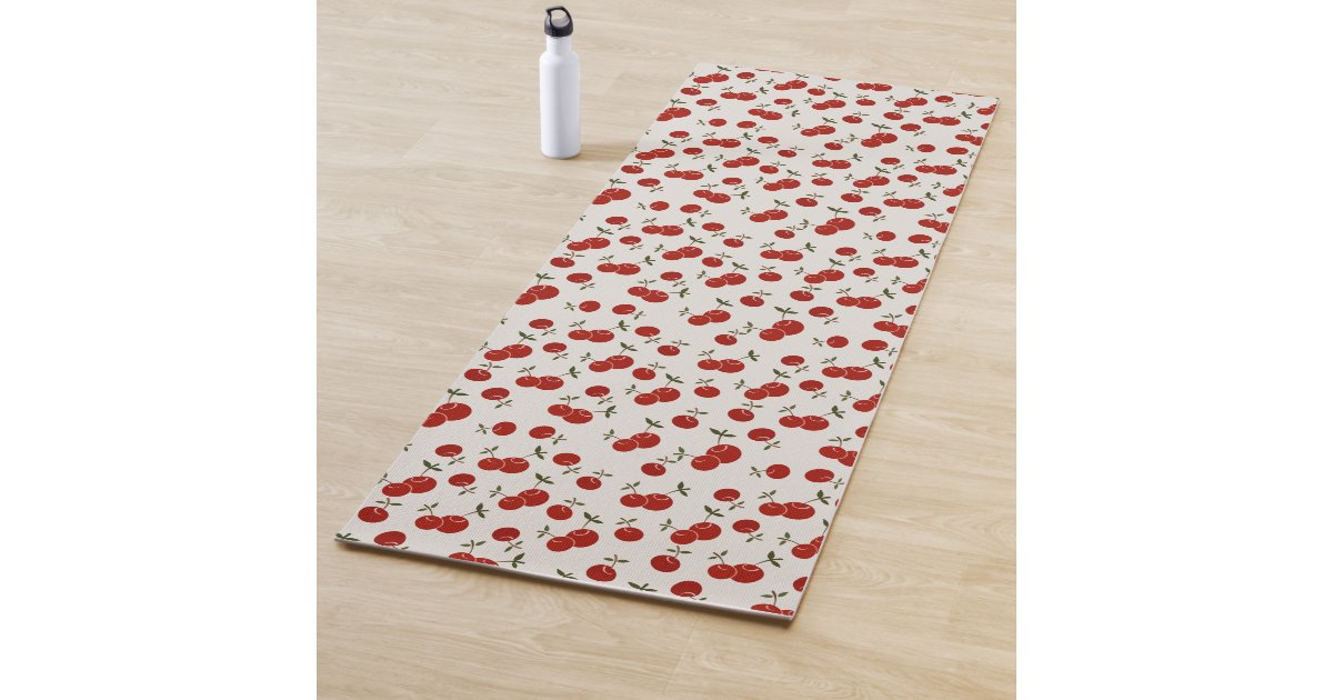 Sweet Summer Red Cherries Garden Yoga Mat | Zazzle