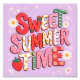 Sweet Summer Time Coquette Strawberry Retro Beach Photo Print | Zazzle