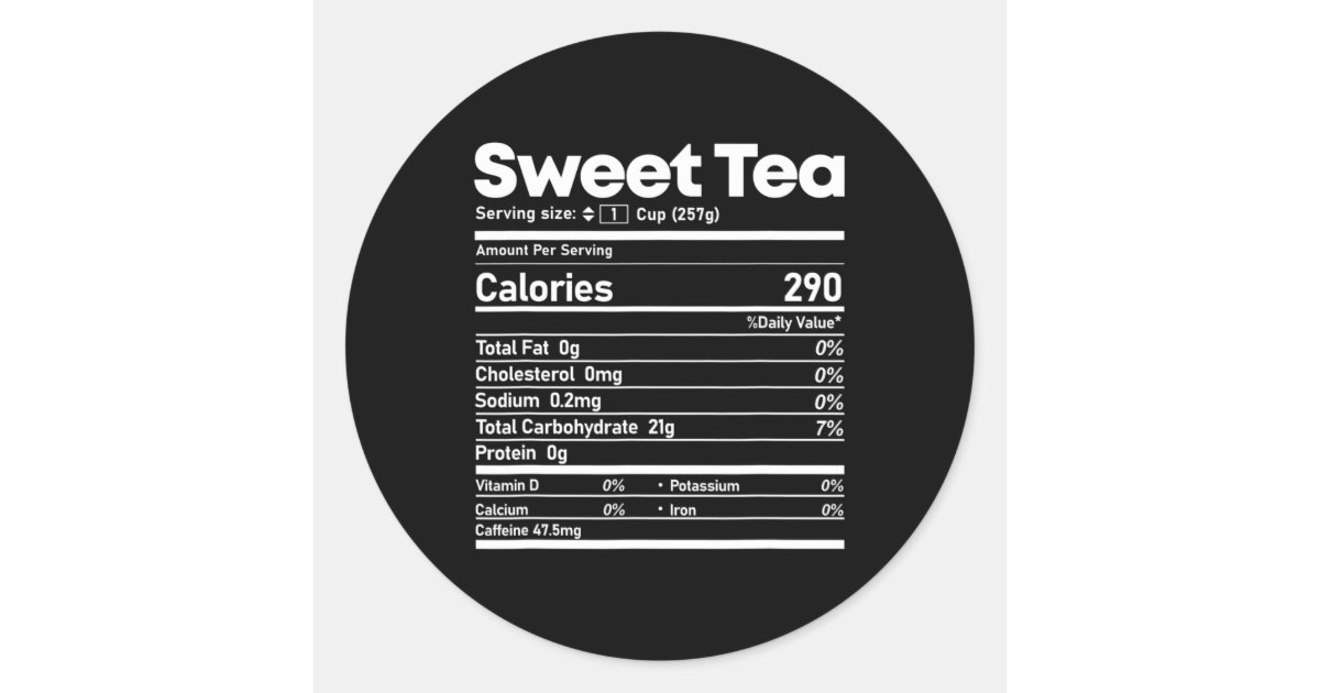 Sweet Tea Nutrition Facts Fun Thanksgiving Christm Classic Round ...