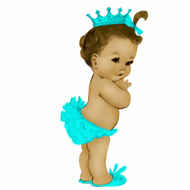 Sweet Teal Blue Princess Baby Girl Shower Statuette | Zazzle