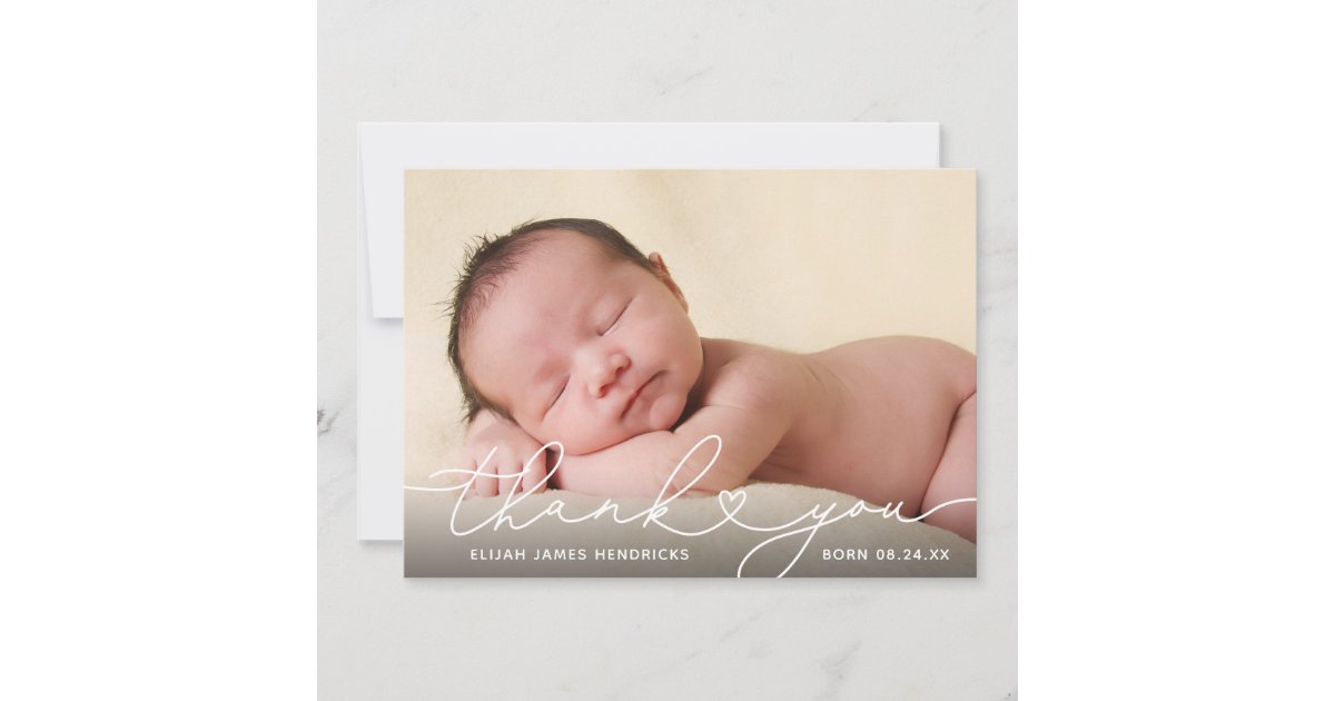 Sweet Thank You Photo Birth Announcement | Zazzle