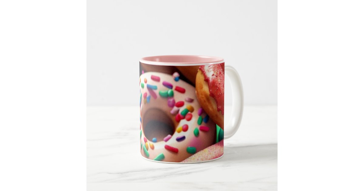 Sweet Treat Doughnut: Two-Tone Coffee Mug | Zazzle