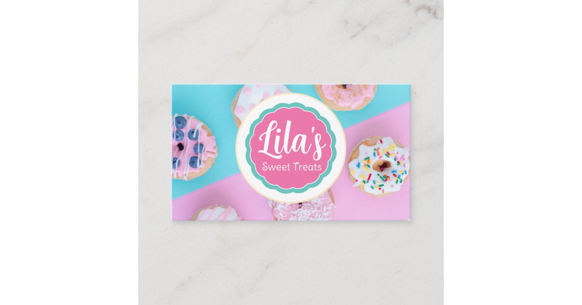 Sweet Treats Baked Goods Logo Photo Custom Business Card | Zazzle
