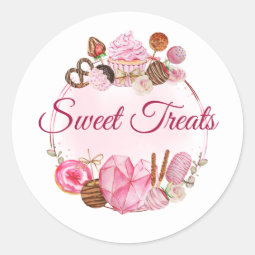 Sweet Treats Bakery Classic Round Sticker | Zazzle