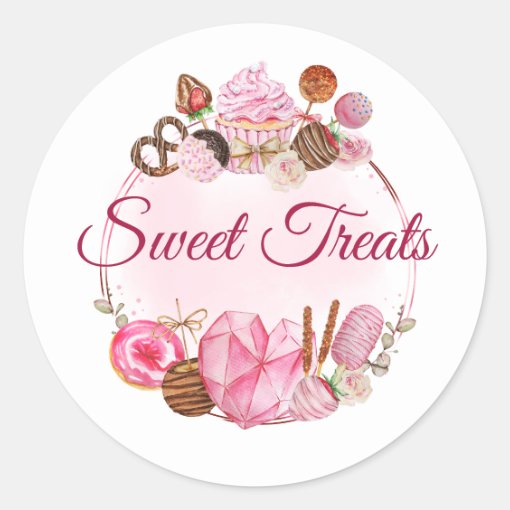 Sweet Treats Bakery Classic Round Sticker | Zazzle