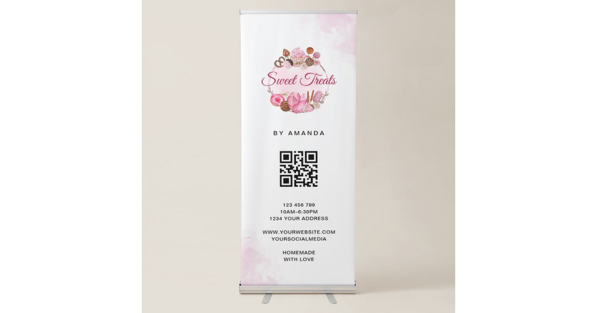 Sweet Treats Bakery Retractable Banner | Zazzle