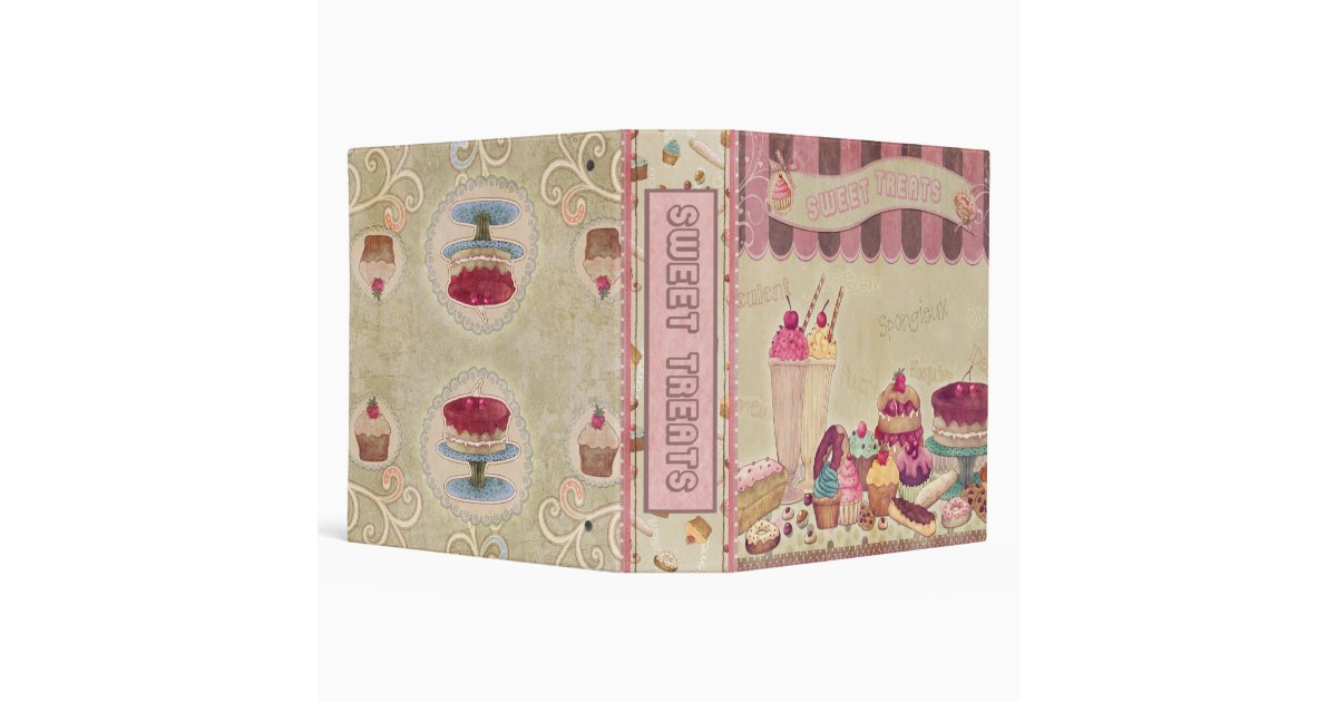 Sweet Treats Beige Binder | Zazzle