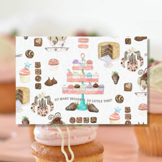 Sweet Treats Chocolates Cupcakes n Cakes Decoupage Tissue Paper | Zazzle