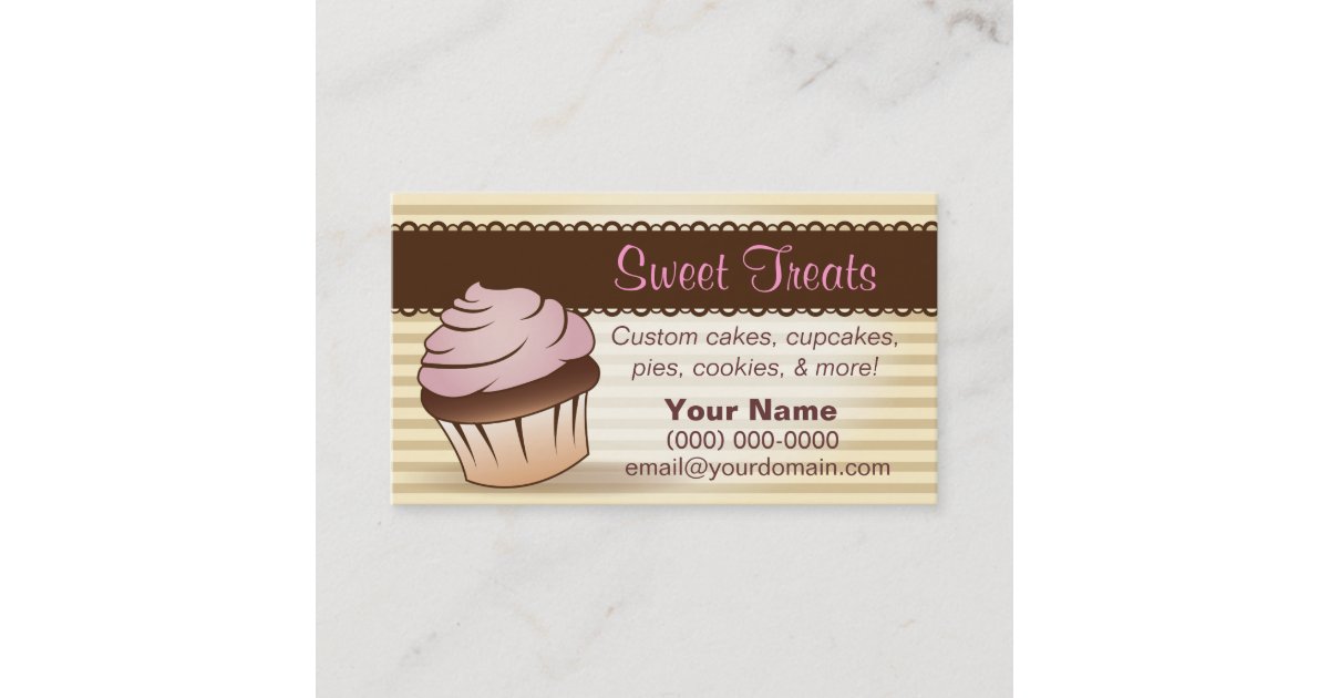 Sweet Treats Cupcake Dessert Bakery Business Card | Zazzle