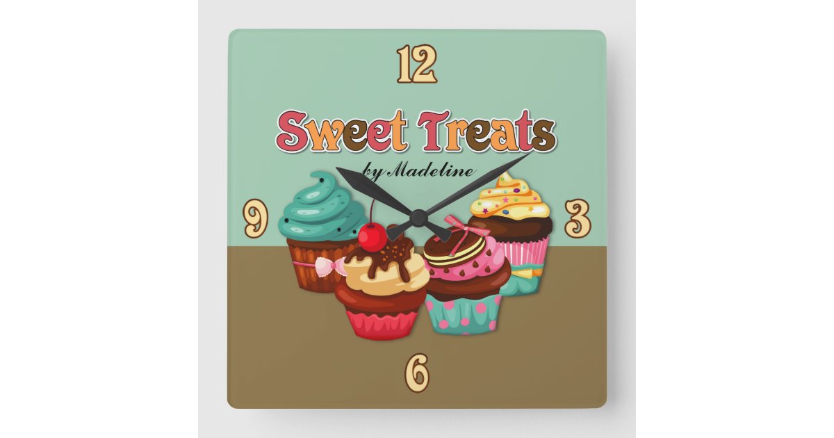 Sweet Treats Cupcakes Clock | Zazzle