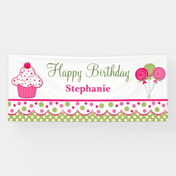 Sweet Treats Custom Birthday Banner | Zazzle