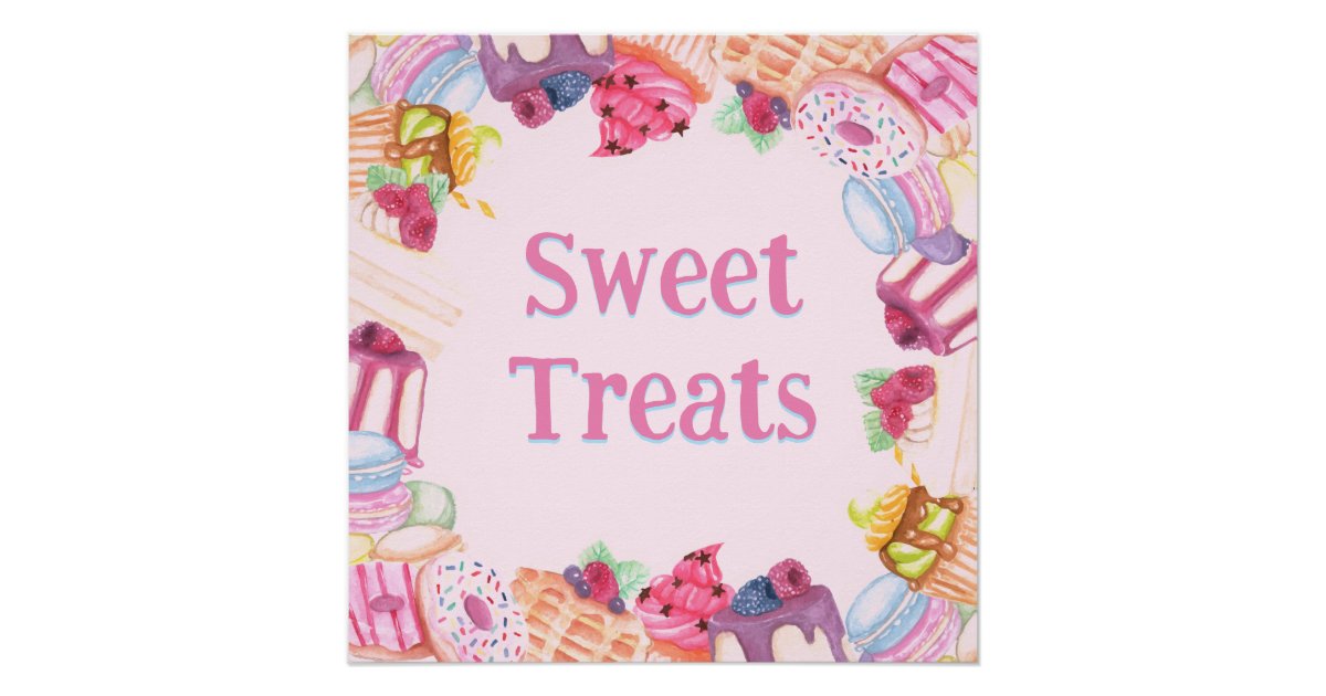 Sweet Treats Desserts Pink Poster | Zazzle