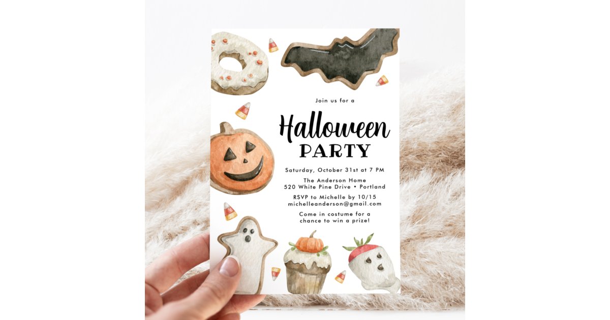 Sweet Treats Halloween Party Invitation | Zazzle