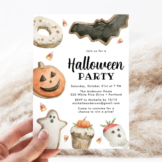 Sweet Treats Halloween Party Invitation | Zazzle