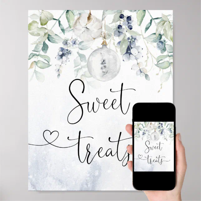 Sweet treats sign. Winter Chritmas sweet treats Poster | Zazzle