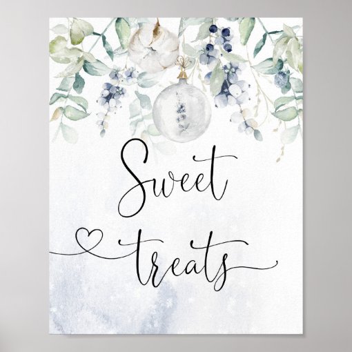 Sweet treats sign. Winter Chritmas sweet treats Poster | Zazzle