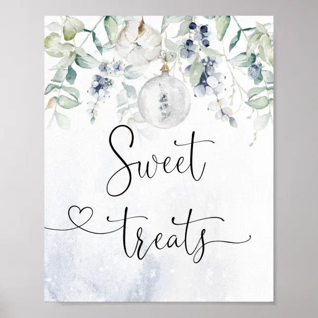 Sweet treats sign. Winter Chritmas sweet treats Poster | Zazzle