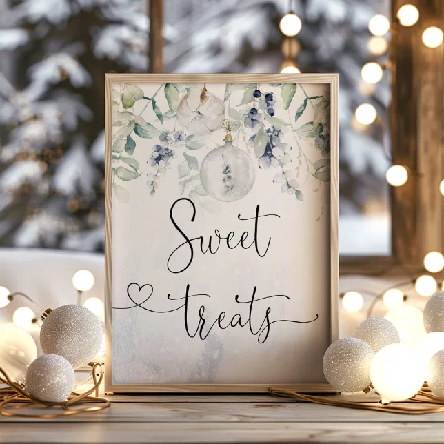 Sweet treats sign. Winter Chritmas sweet treats Poster | Zazzle