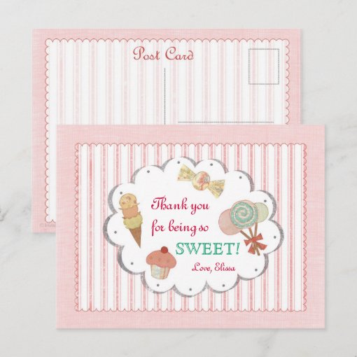 Sweet Treats Thank You Postcard | Zazzle